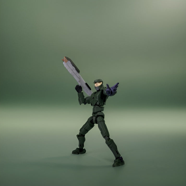 Halo Master Chief Dummy 13 Figura super posable con Base y Accesorios ...